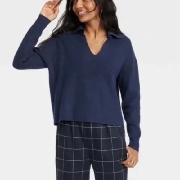 a new day | Sweaters | Nwt Target A New Day Polo Sweater Navy S | Poshmark